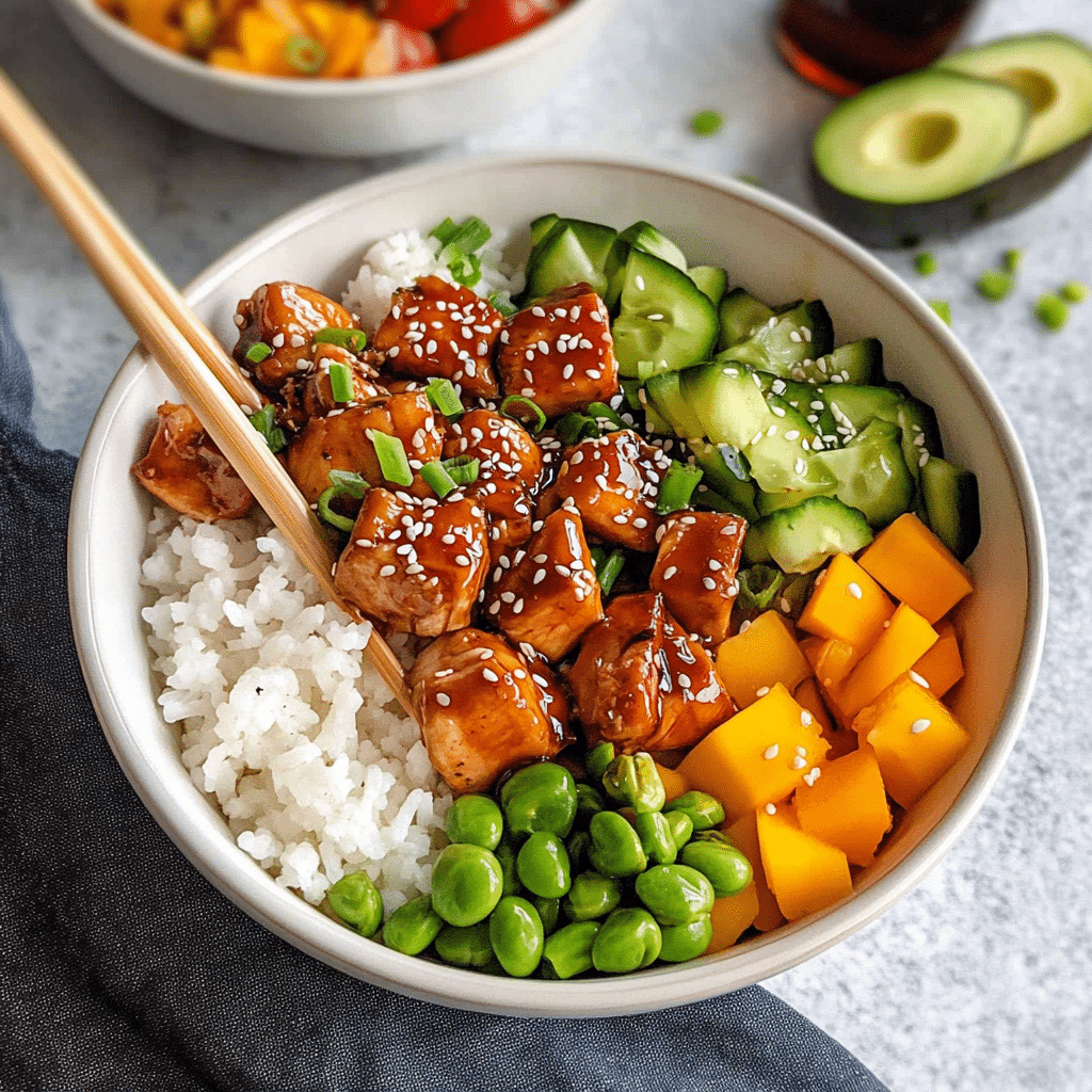 Teriyaki Chicken Poke Bowls - JOYOUS BITES